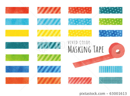 Watercolor vivid color masking tape - Stock Illustration [63001613] - PIXTA
