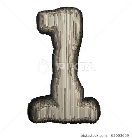 Number 1 made of industrial metal 3D - Stock Illustration [63003609 ...