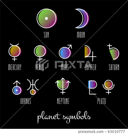 Planet symbol, sign collection - Stock Illustration [63010777] - PIXTA