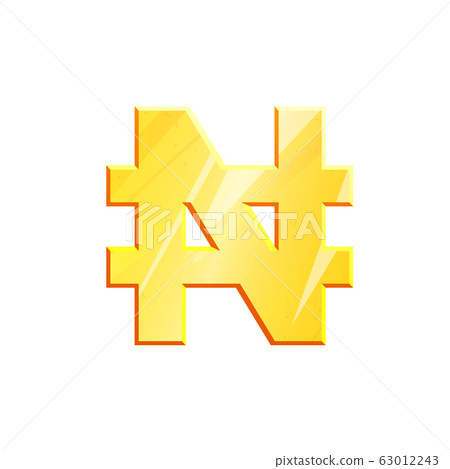 Golden naira NGN symbol on white background.... - Stock Illustration ...