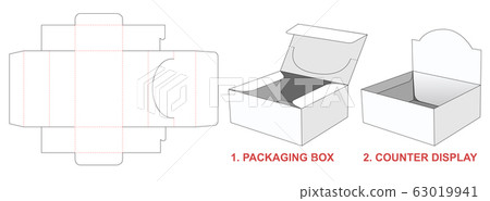 2 in 1 packaging box die cut template-插圖素材 [63019941] - PIXTA圖庫