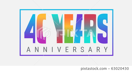 40 years anniversary vector icon, logo. Design... - Stock Illustration ...