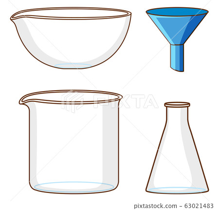 Set of science containers on white background - Stock Illustration ...