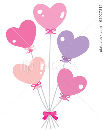 Pink Heart Balloons Clipart