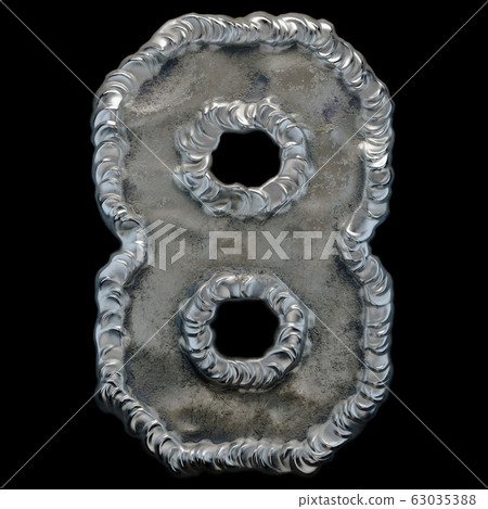 Industrial metal number 8 on black background 3d - Stock Illustration ...
