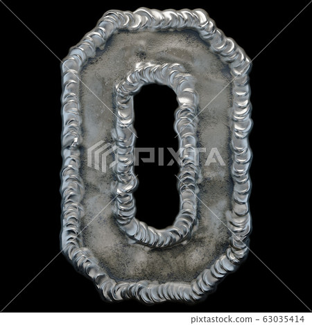Industrial metal number 0 on black background 3d - Stock Illustration ...