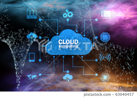 Cloud computing concept - 3d rendering - Stock Illustration [63040457 ...