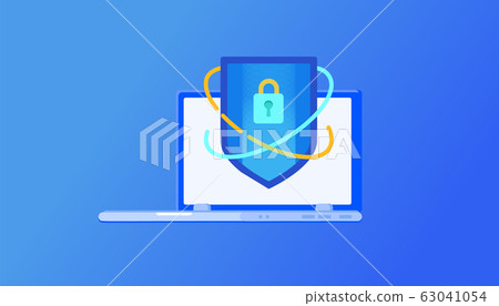 Smart computer with software protection against - Stock Illustration ...