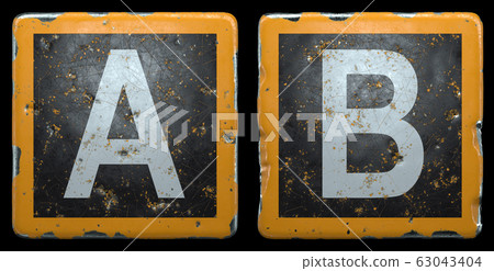 Public road sign orange and black color with a... - Stock Illustration ...
