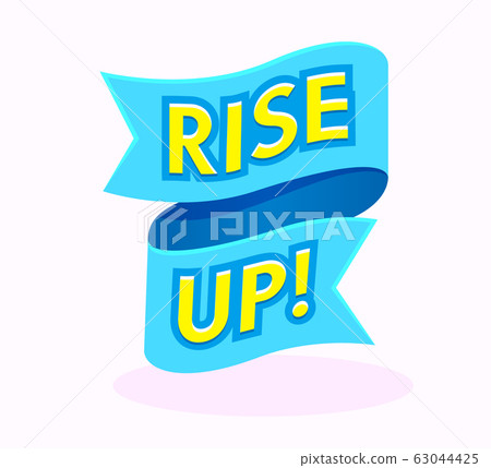 Rise Up Banner with Typography in Blue Curve... - Stock Illustration ...