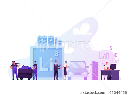 People Mining and Using Lithium for Life and in... - Stock Illustration ...