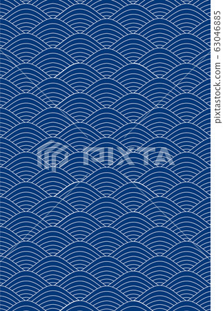 Ocean wave Japanese paper background - Stock Illustration [63046885 ...