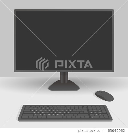 Desktop computer front large - Stock Illustration [63049062] - PIXTA