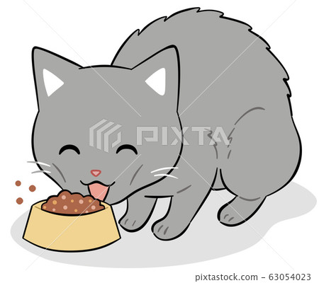 An appetizing, lean cat - Stock Illustration [63054023] - PIXTA