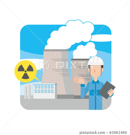 Nuclear power, nuclear power plants, radiators,... - Stock Illustration ...