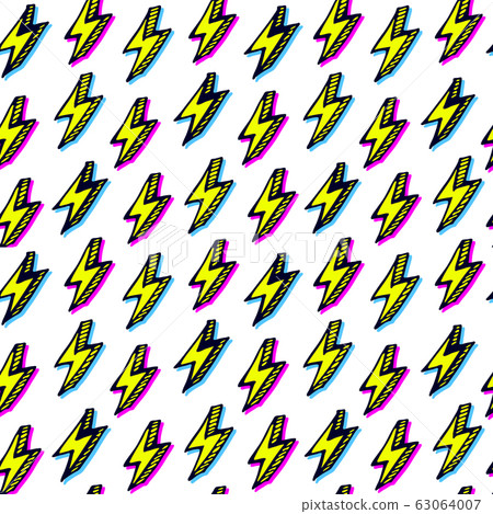 Colorful lightning bolts seamless vector - Stock Illustration [63064007 ...