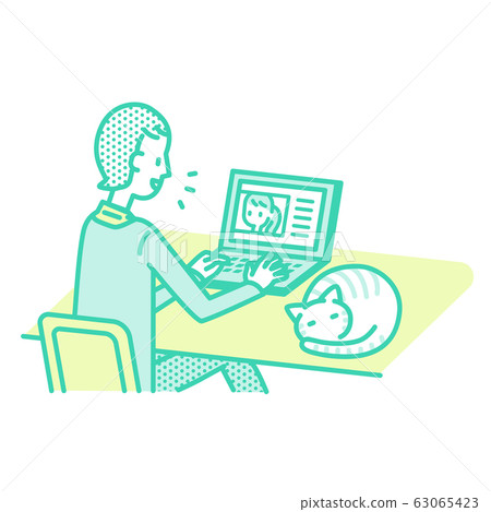 work from home, WFH, working at home - Stock Illustration [63065423 ...