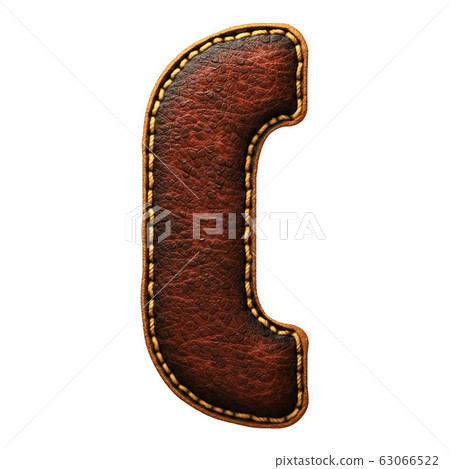 Symbol left parentheses made of leather. 3D... - Stock Illustration ...