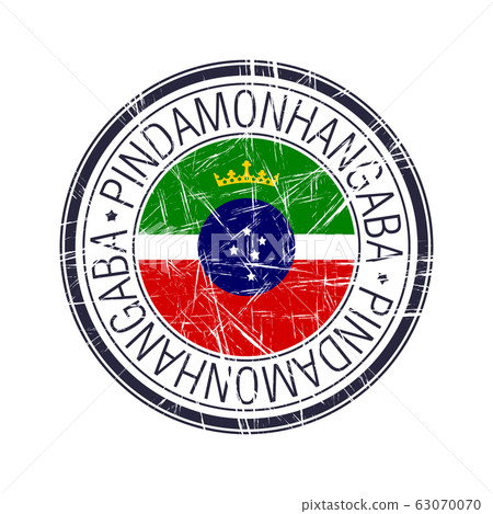 City of Pindamonhangaba, Brazil vector stamp - Stock Illustration ...