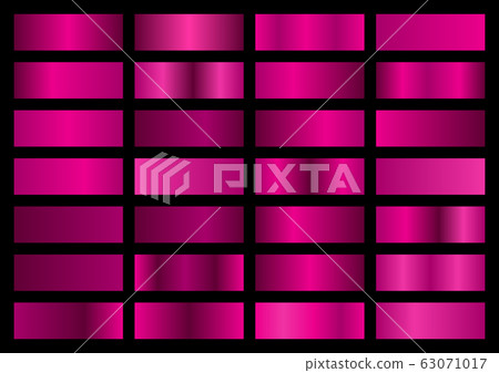 Vector set of pink metallic gradients, swatches... - Stock Illustration ...
