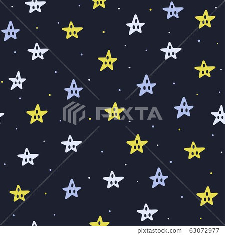 Hand drawn stars seamless pattern. Fantasy... - Stock Illustration ...