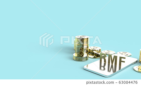 Rmf text on mobile 3d rendering for business... - Stock Illustration ...