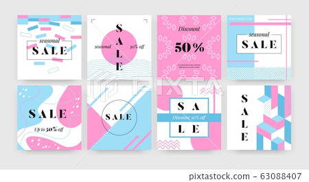 Square sale banner. Promotion layout design... - Stock Illustration ...