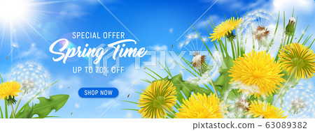 Spring Time Horizontal Poster - Stock Illustration [63089382] - PIXTA
