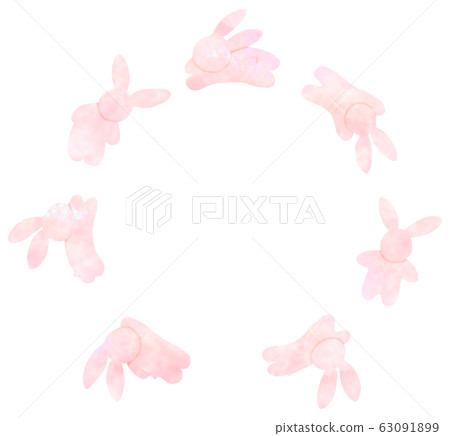 Rabbit frame-pink - Stock Illustration [63091899] - PIXTA