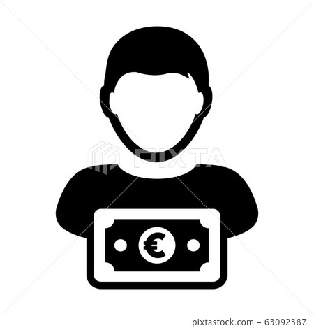 Cash icon vector male user person profile avatar - Stock Illustration ...