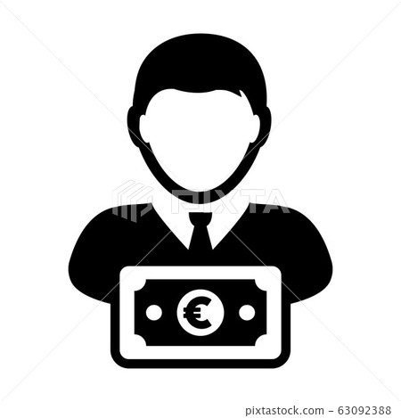 Bank icon vector male user person profile avatar - Stock Illustration ...