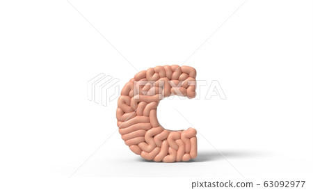 human brain in shape of letter c. 3D illustration - Stock Illustration ...