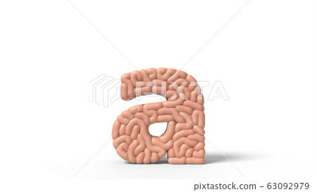 human brain in shape of letter a. 3D illustration - Stock Illustration ...