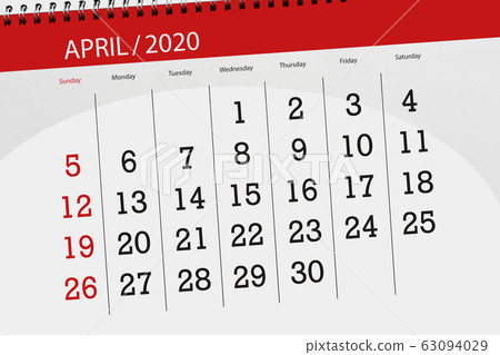 Calendar planner for the month april 2020, - Stock Illustration ...