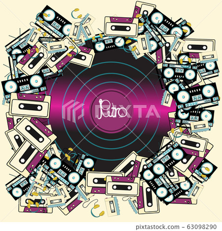 Texture frames from retro musicians old - Stock Illustration [63098290 ...