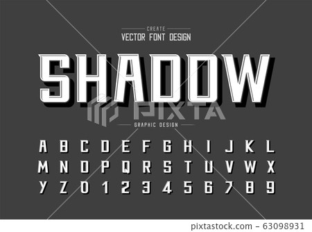 Black shadow font and alphabet vector, Bold... - Stock Illustration ...