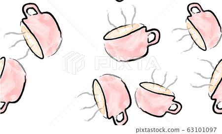 Texture seamless pattern of pink cups - Stock Illustration [63101097 ...