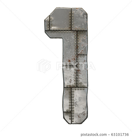 Industrial metal number 1 on white background 3d - Stock Illustration ...