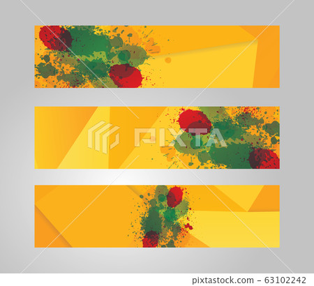 Ink splash banner set. Color concept abstract... - Stock Illustration ...