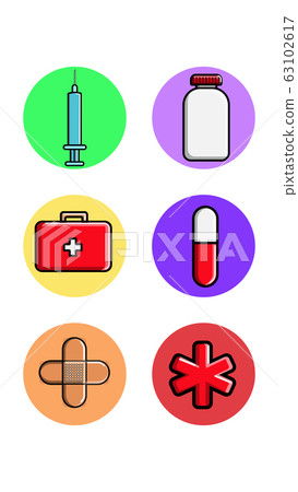 A set of six round icons for topical - Stock Illustration [63102617 ...