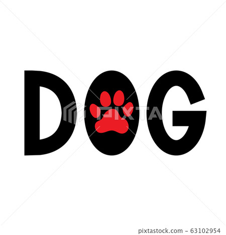 Dog. Paw print. Word with paw print. - Stock Illustration [63102954 ...
