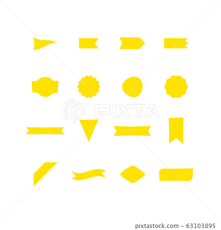 Mini banner set silhouette yellow - Stock Illustration [63103895] - PIXTA
