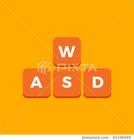 W A S D Keyboard button. Isolated Vector-插圖素材 [63106949] - PIXTA圖庫