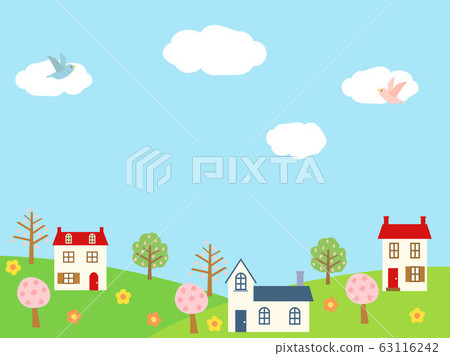 Hill Scene 12 Spring Spring Hill Scenery Plant... - Stock Illustration ...