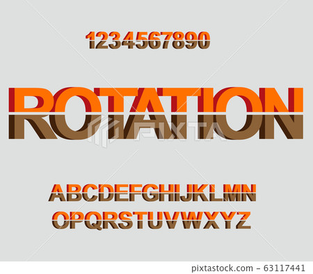 3D rotation font design for typography - Stock Illustration [63117441 ...