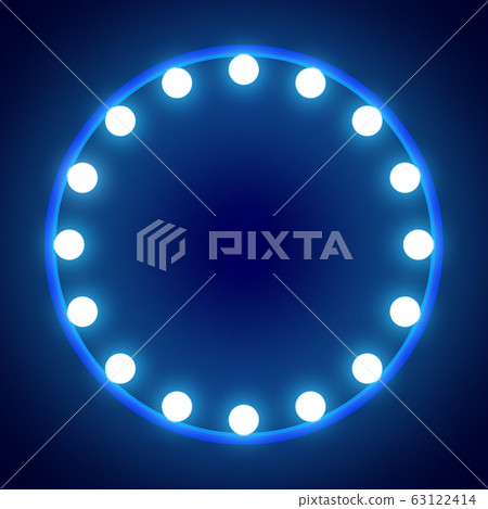 Illuminated blue round lamp. - Stock Illustration [63122414] - PIXTA