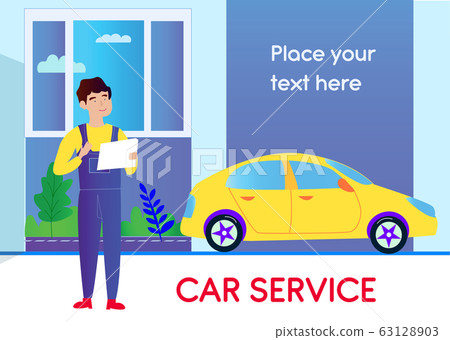 Car service repair center background with auto and - Stock Illustration ...