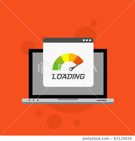 Laptop browser with speedometer test showing - Stock Illustration ...