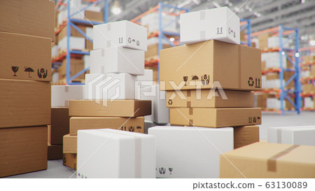 3D Illustration packages delivery, parcels... - Stock Illustration ...