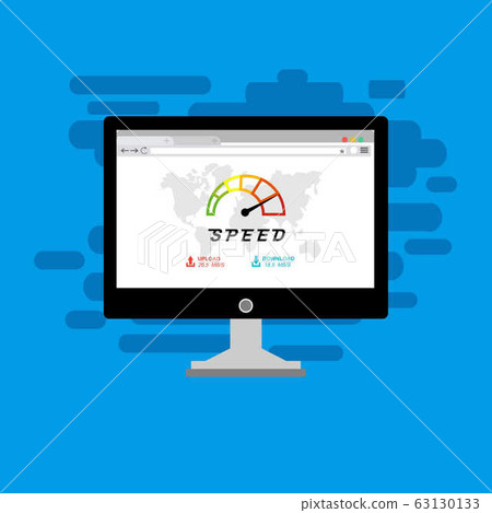 Laptop and internet speed. Loading page Seo and - Stock Illustration ...
